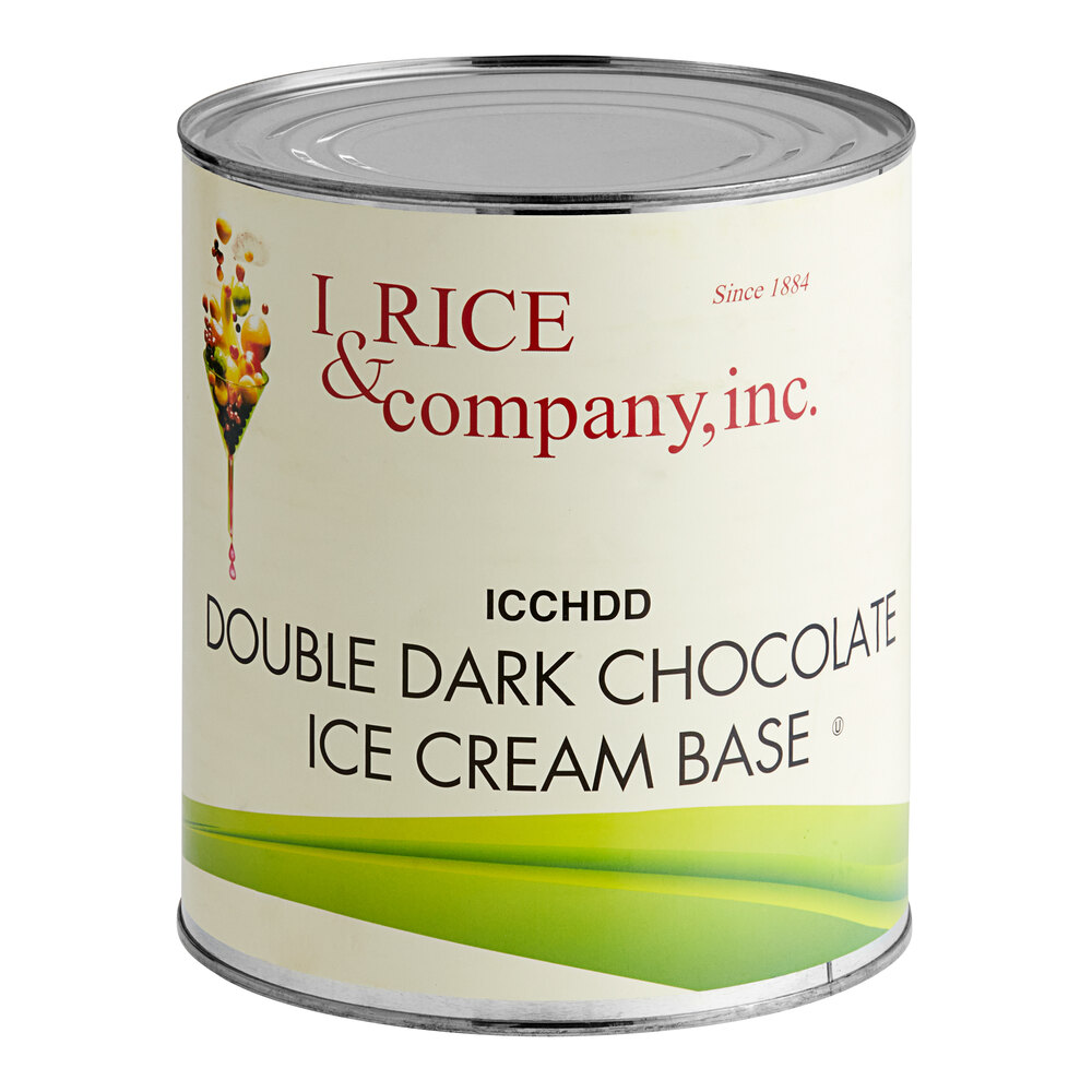 I. Rice Double Dark Chocolate Hard Serve Ice Cream Base #10 Can