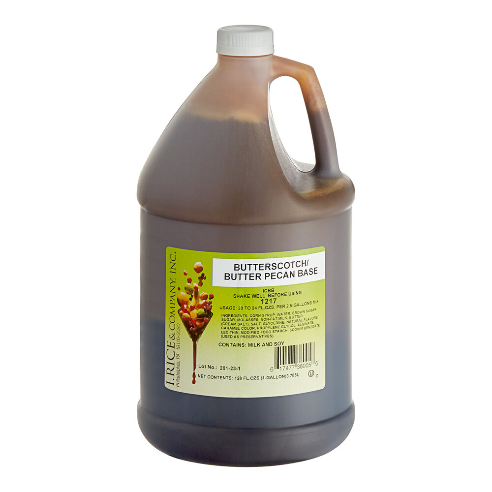 I. Rice Butterscotch / Butter Pecan Hard Serve Ice Cream Base 1 Gallon