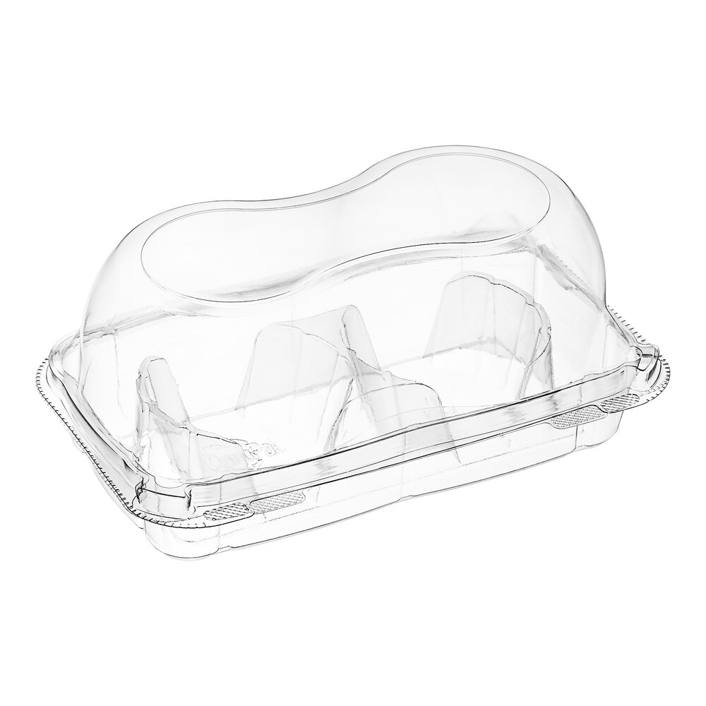Inno-Pak 8" x 5 1/4" x 3 13/16" Dome 2-Compartment Hinged Clear Cupcake ...