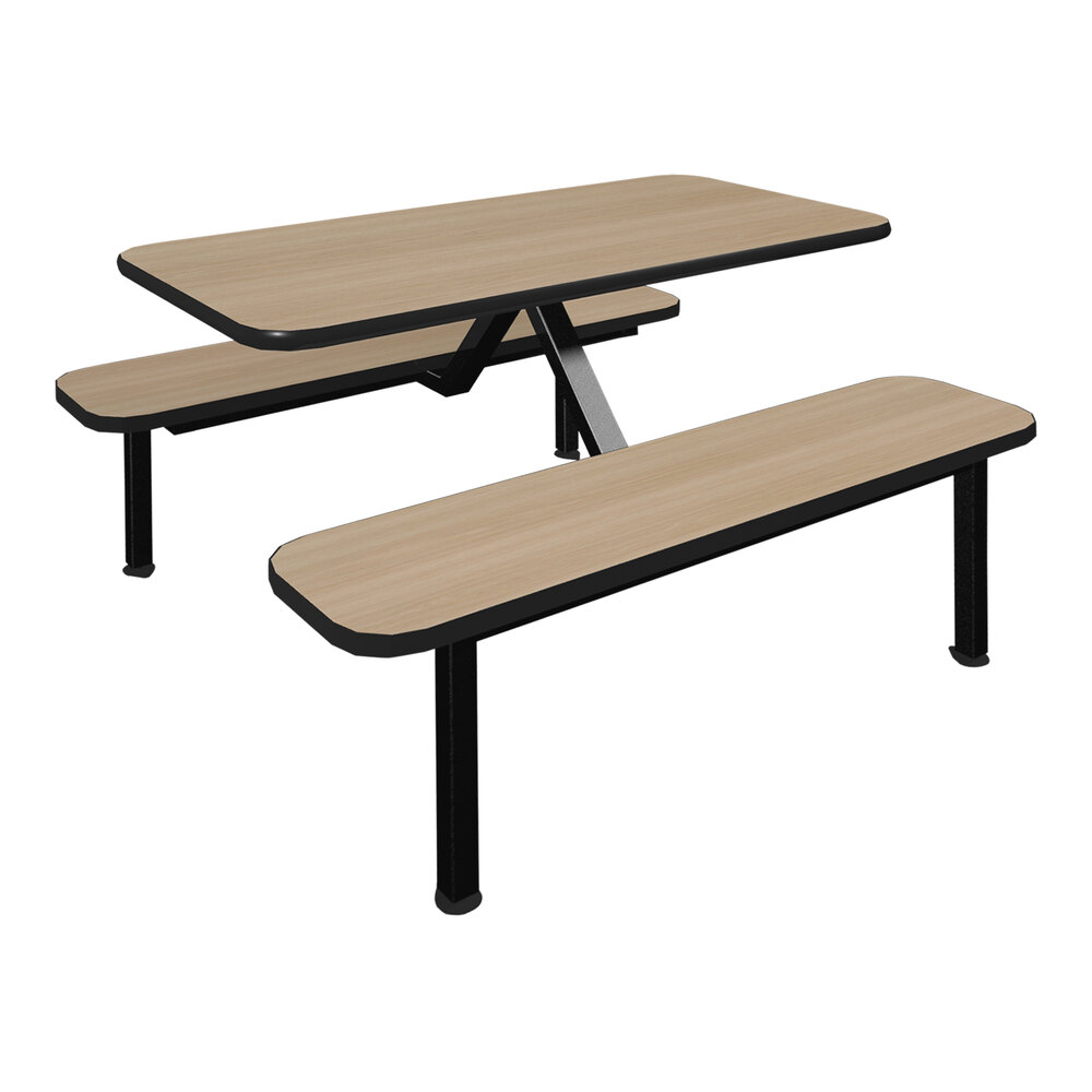 Plymold 24" x 48" Beige Table Top with Beige Seating