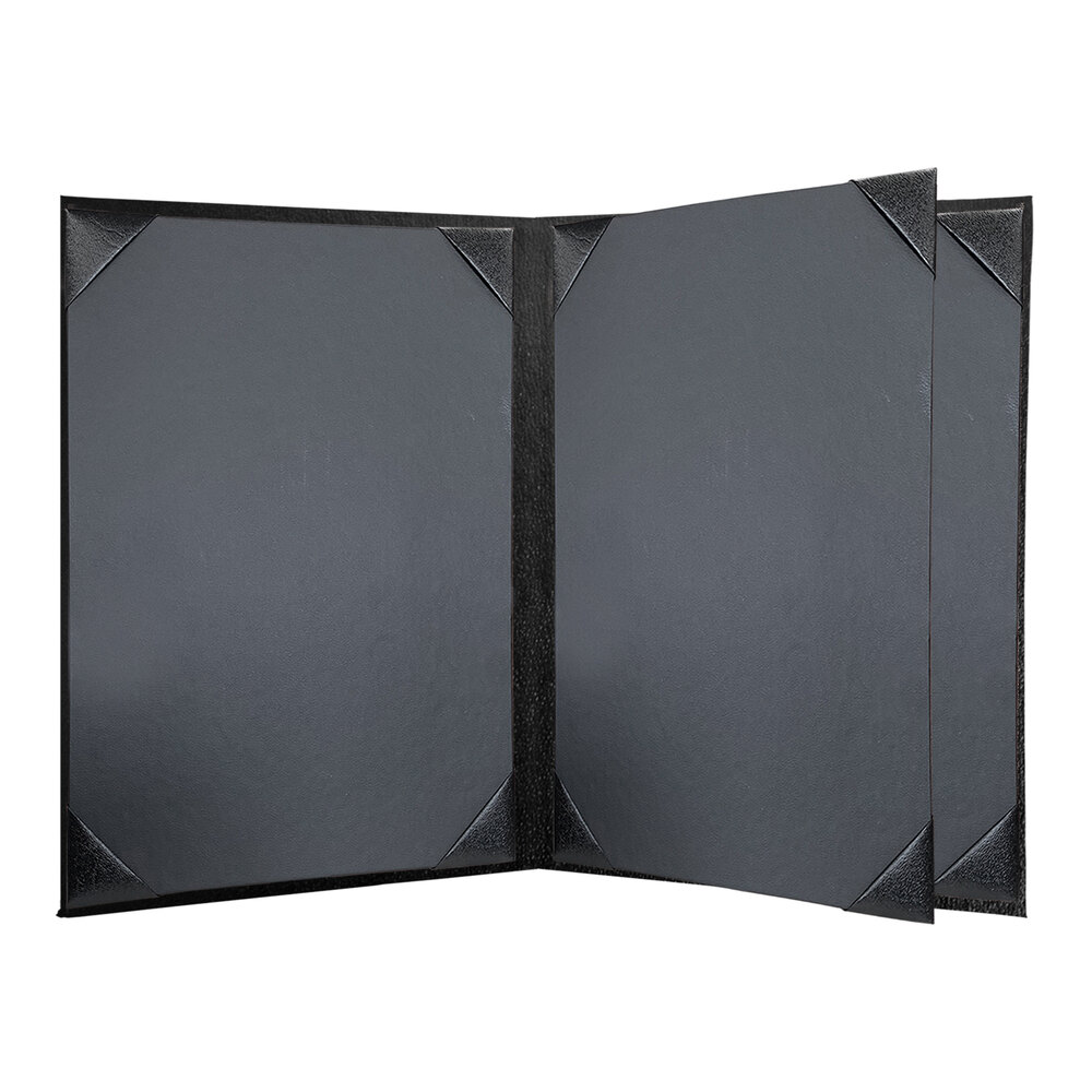 H. Risch, Inc. Oakmont 8 1/2" x 11" Black 4-Panel Menu Cover with Album ...