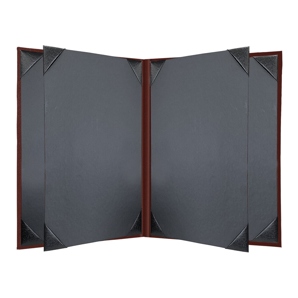 H. Risch, Inc. Oakmont 5 1/2" x 8 1/2" Wine 6-Panel Menu Cover with ...