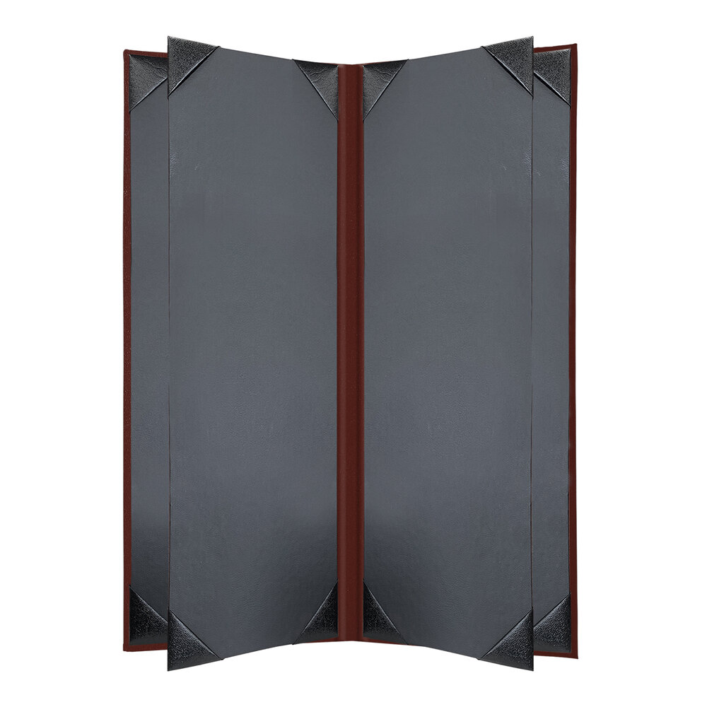 H. Risch, Inc. Oakmont 4 1/4" x 11" Wine 6-Panel Menu Cover with Album ...