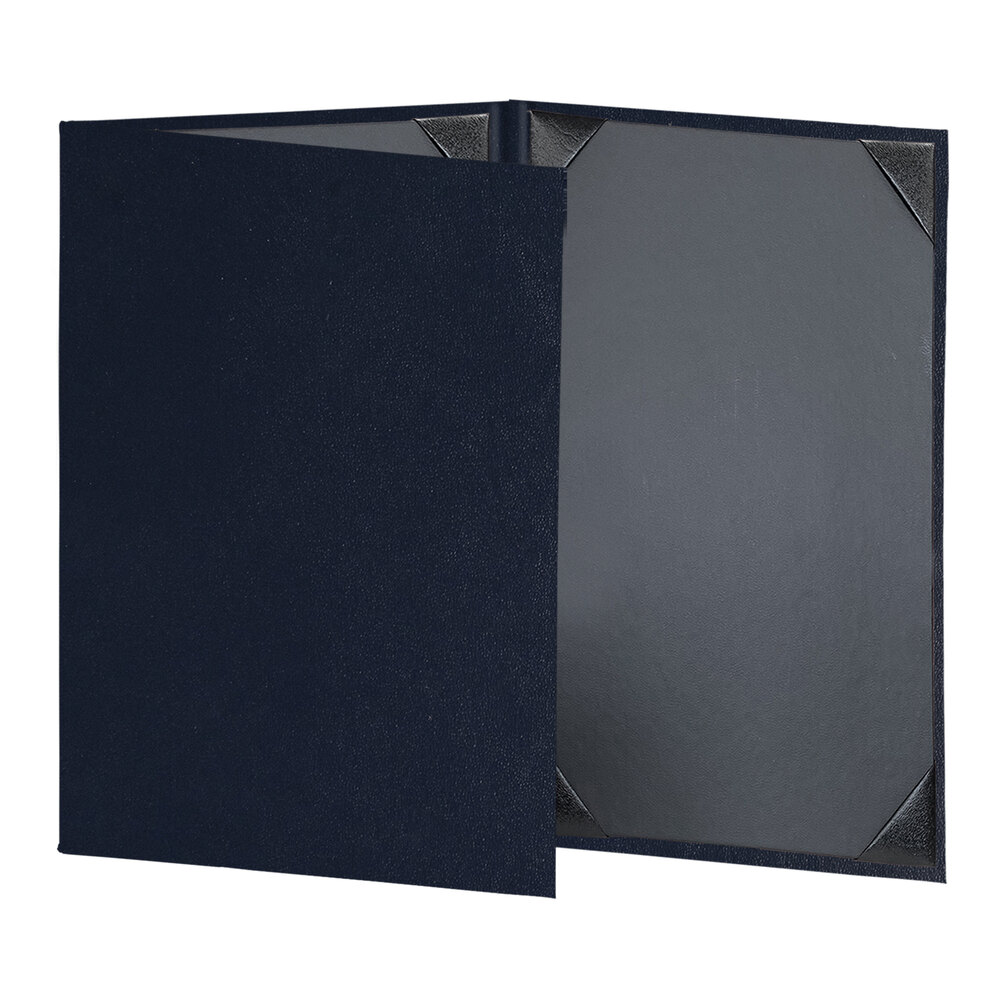 H. Risch, Inc. Oakmont 5 1/2" x 8 1/2" Blue 3-Panel Menu Cover with ...