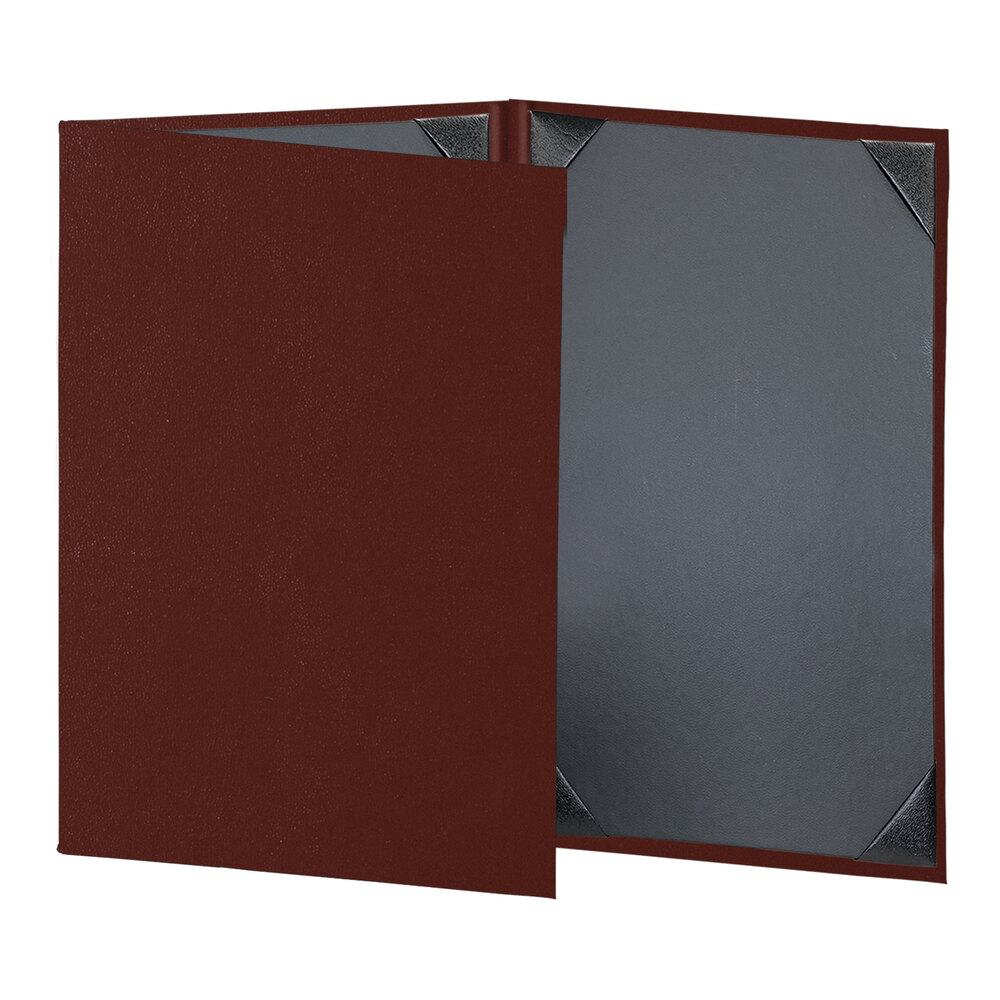 H. Risch, Inc. Oakmont 5 1/2" x 8 1/2" Wine 3-Panel Menu Cover with ...