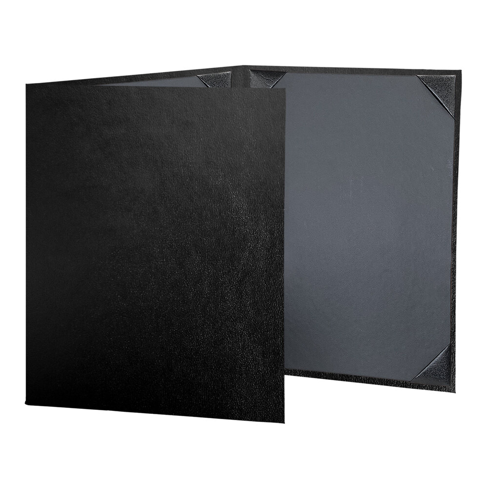 H. Risch, Inc. Oakmont 8 1/2" x 11" Black 3-Panel Menu Cover with Album ...