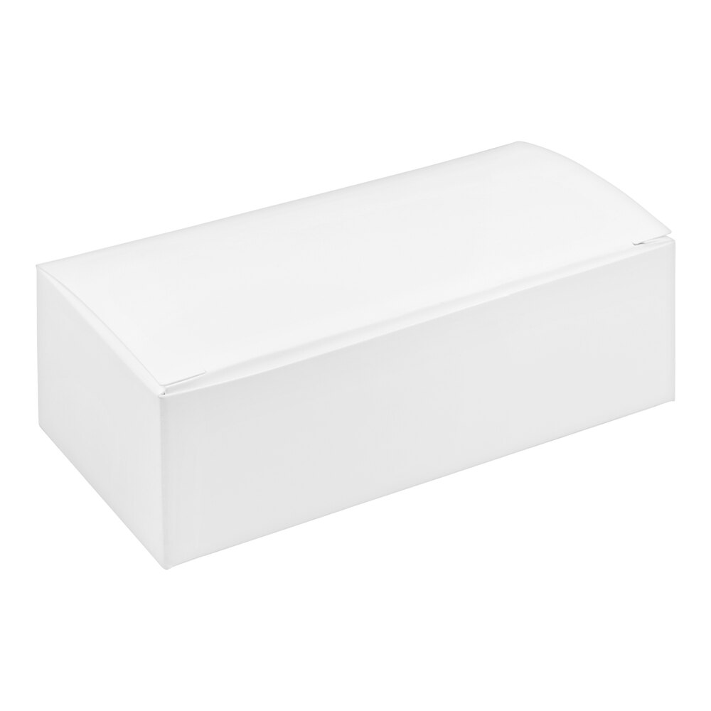Baker's Lane 1/2 lb. White 1-Piece Auto-Popup Candy Box - 25/Pack