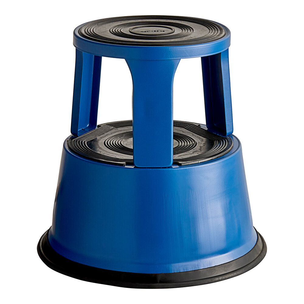 Lavex Steel Rolling Step Stool with 17" Top Step Height - 330 lb. Capacity