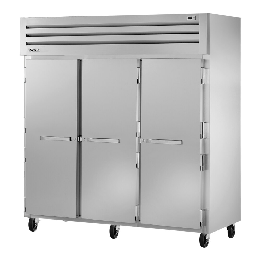 True STG3R-3S-HC Spec Series 77 3/4" Solid Door Reach-In Refrigerator