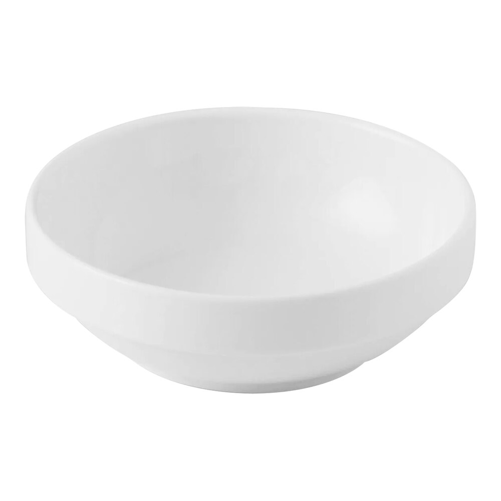 Bon Chef Mezzo 15 oz. Bright White Porcelain Stackable Bowl - 36/Case