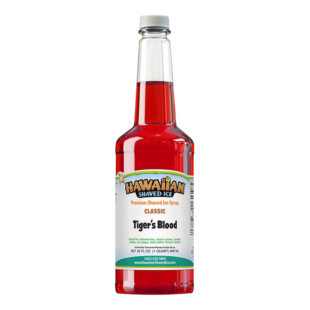 Hawaiian Shaved Ice Tiger's Blood Snow Cone Syrup 32 fl. oz.