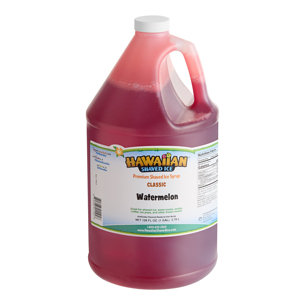 Hawaiian Shaved Ice Watermelon Snow Cone Syrup 1 Gallon