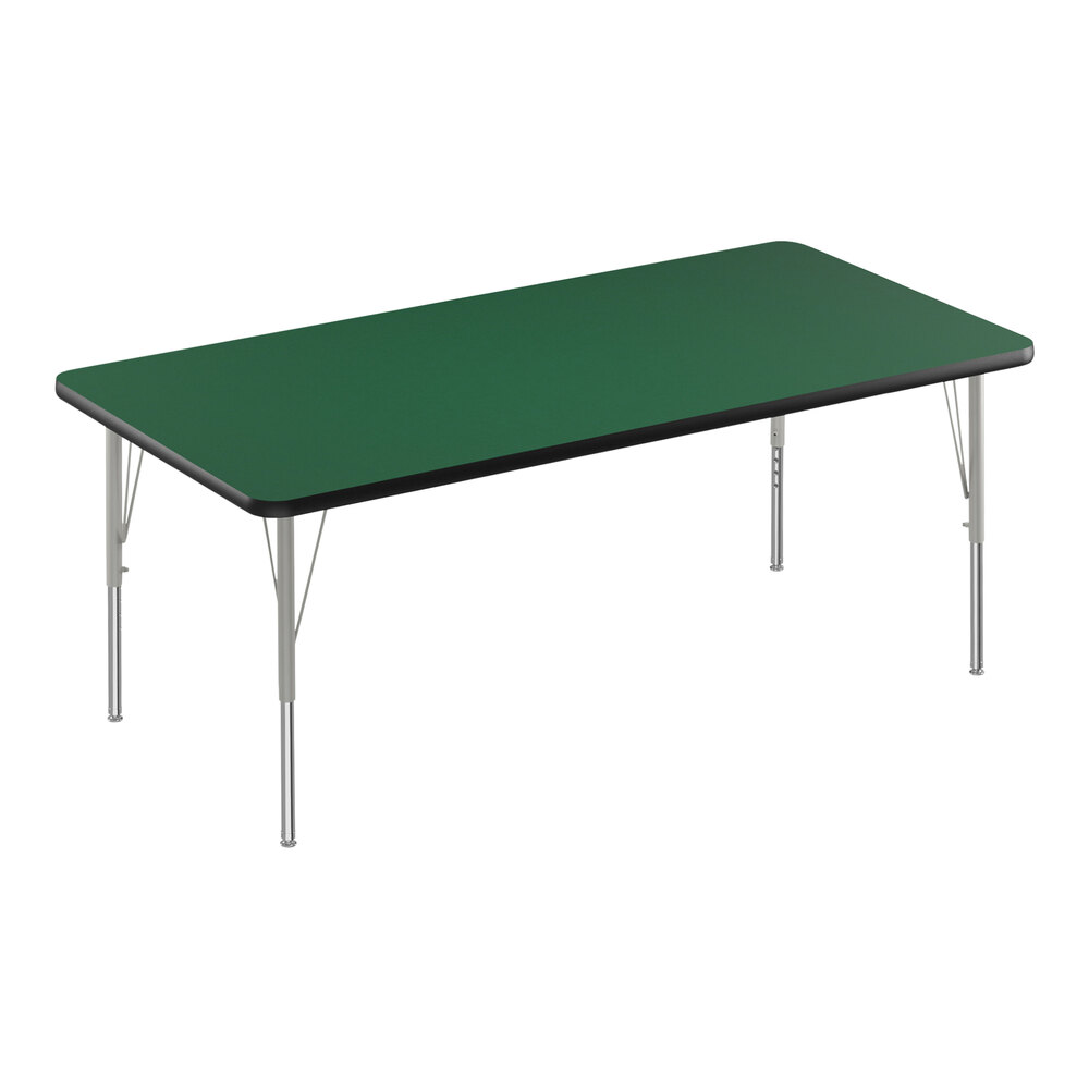 Correll Deluxe 30" x 72" Rectangular Green 19"-29" Adjustable Height ...