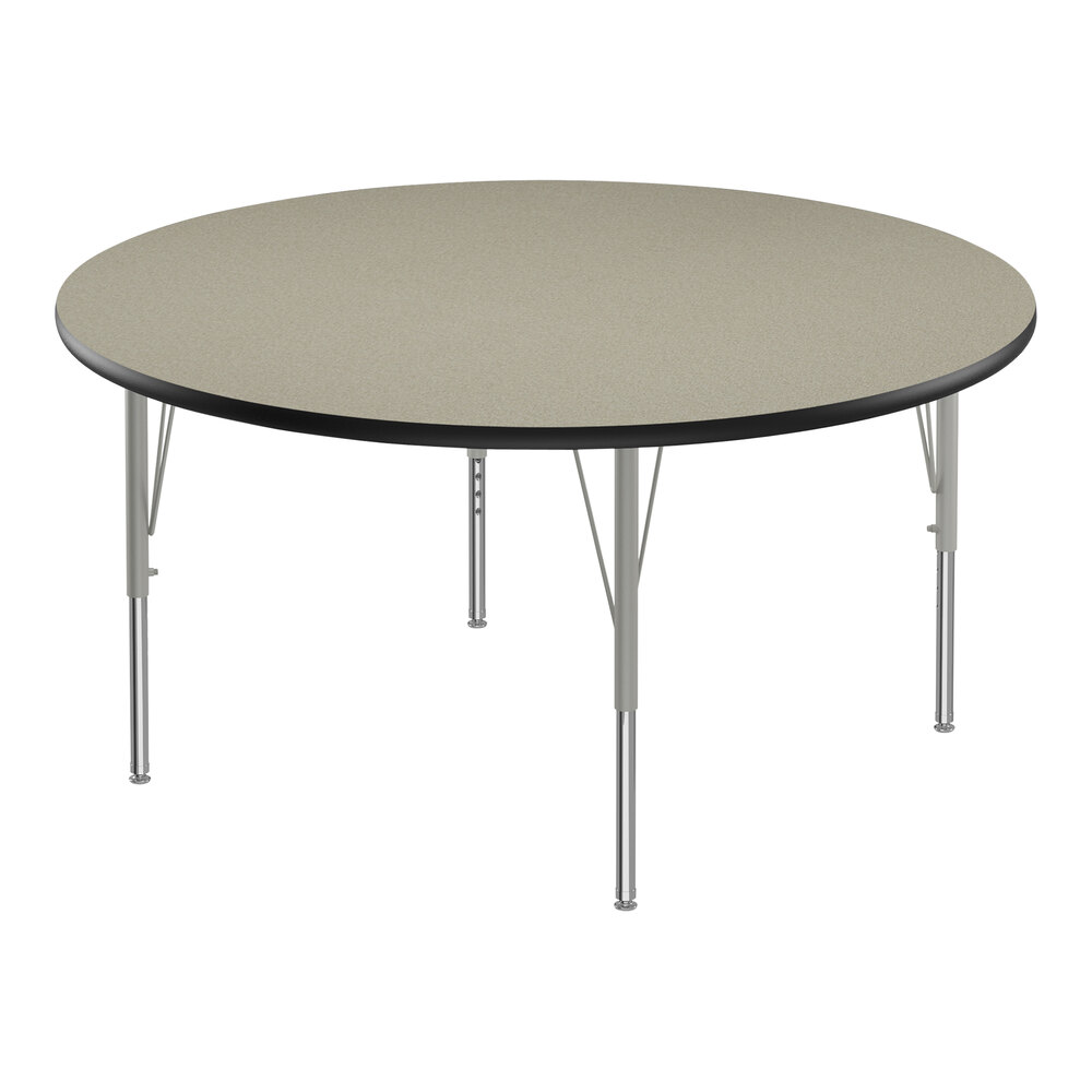 Correll Deluxe 60" Round Savannah Sand 19"-29" Adjustable Height High ...