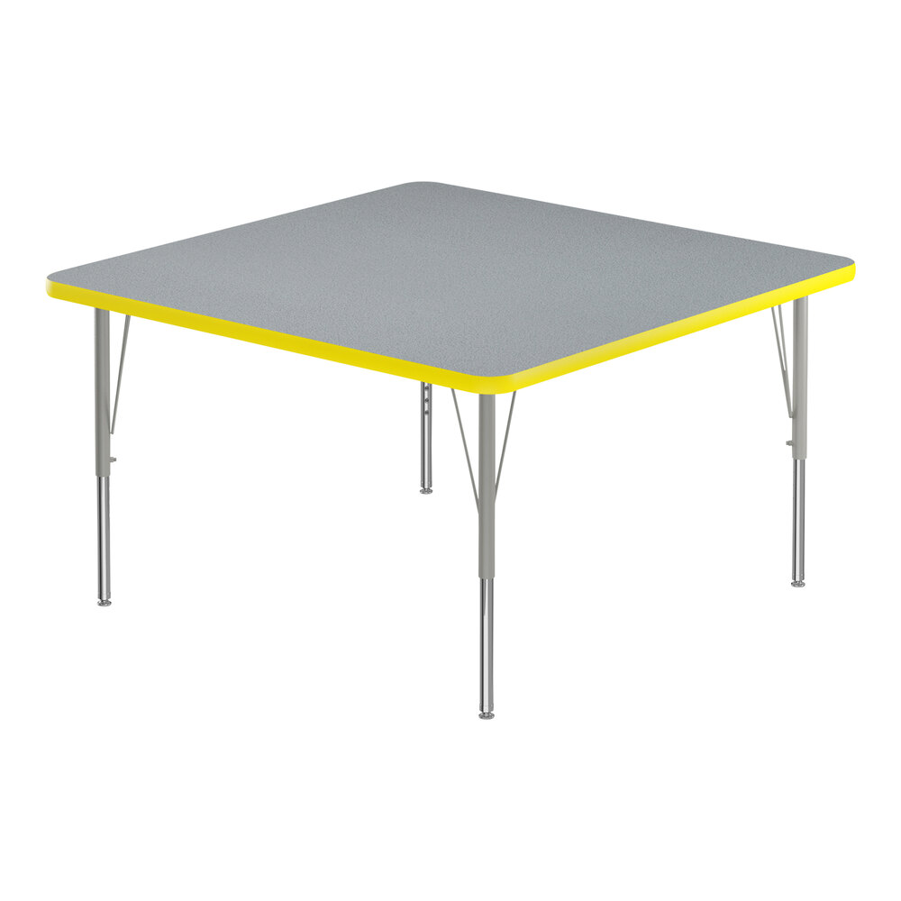 Correll Deluxe 36" Square Gray Granite 19"-29" Adjustable Height High ...