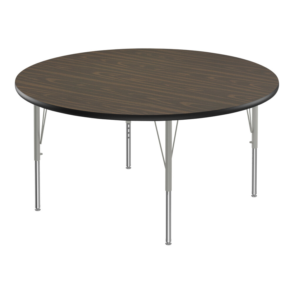 Correll Deluxe 48" Round Walnut 19"-29" Adjustable Height High-Pressure ...