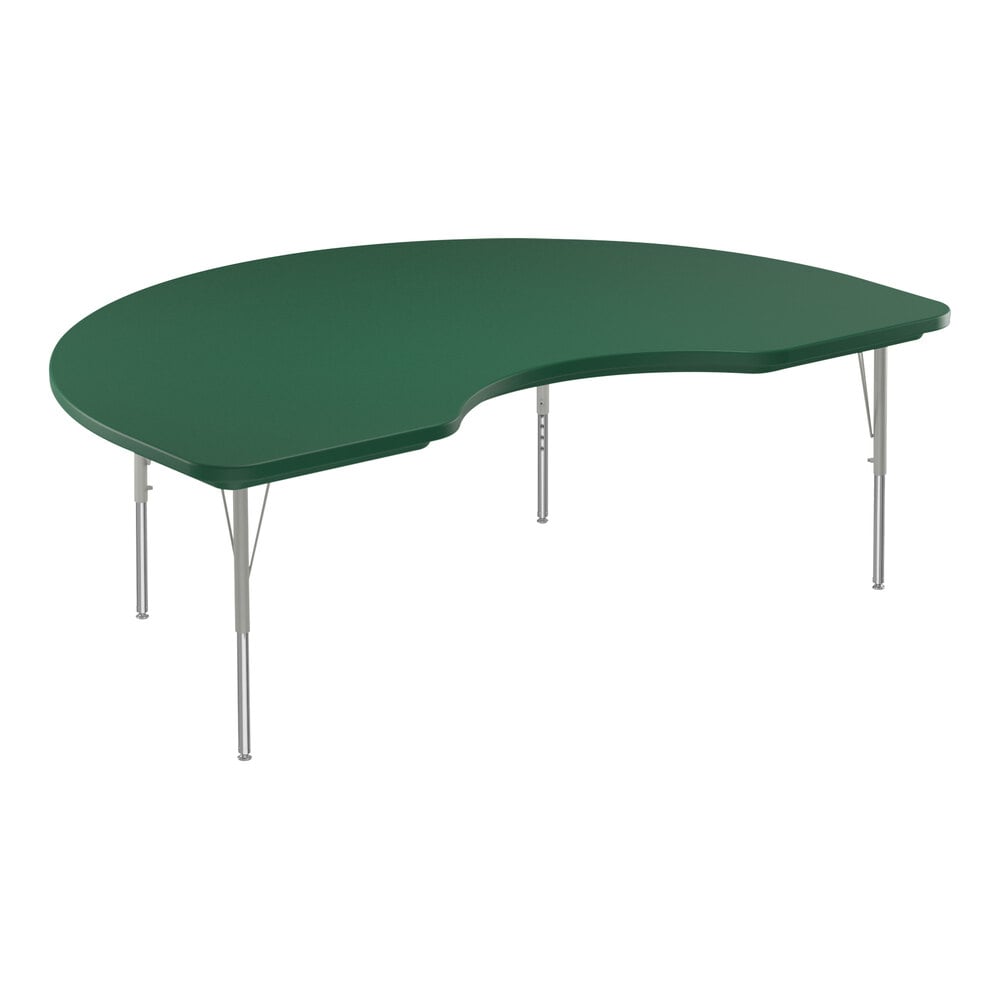 Correll 48" x 72" Kidney Green 19"-29" Adjustable Height Blow-Molded ...