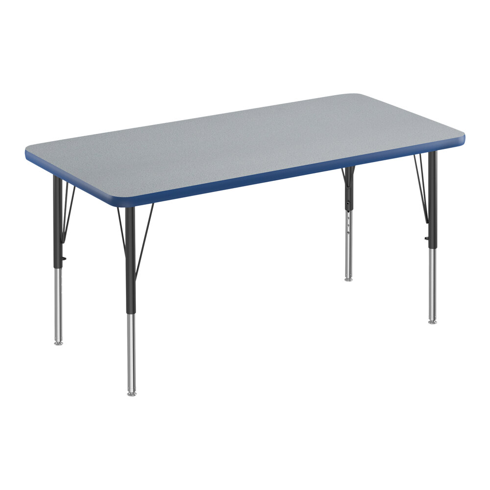 Correll 24" x 36" Rectangular Gray Granite 19"-29" Adjustable Height ...