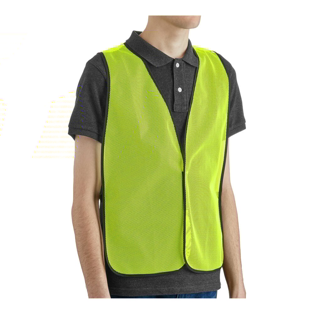 Lavex 25" x 18" Lime High Visibility General Purpose Safety Vest with ...