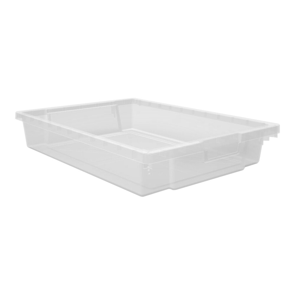Luxor 12 1/4" x 16 3/4" x 3" Small Clear Stackable Storage Bin MBS-BIN ...