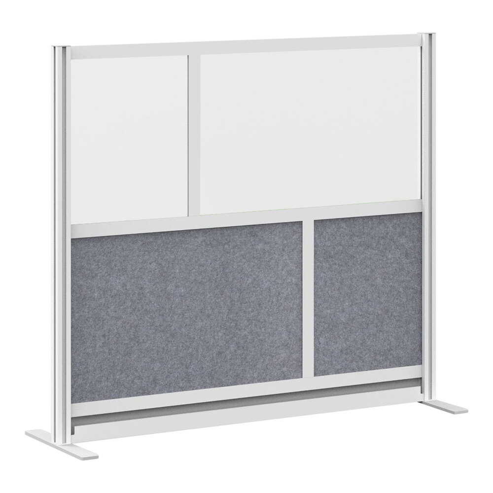 Luxor 53" x 48" Frosted Acrylic / Gray PET Modular Wall Room Divider ...