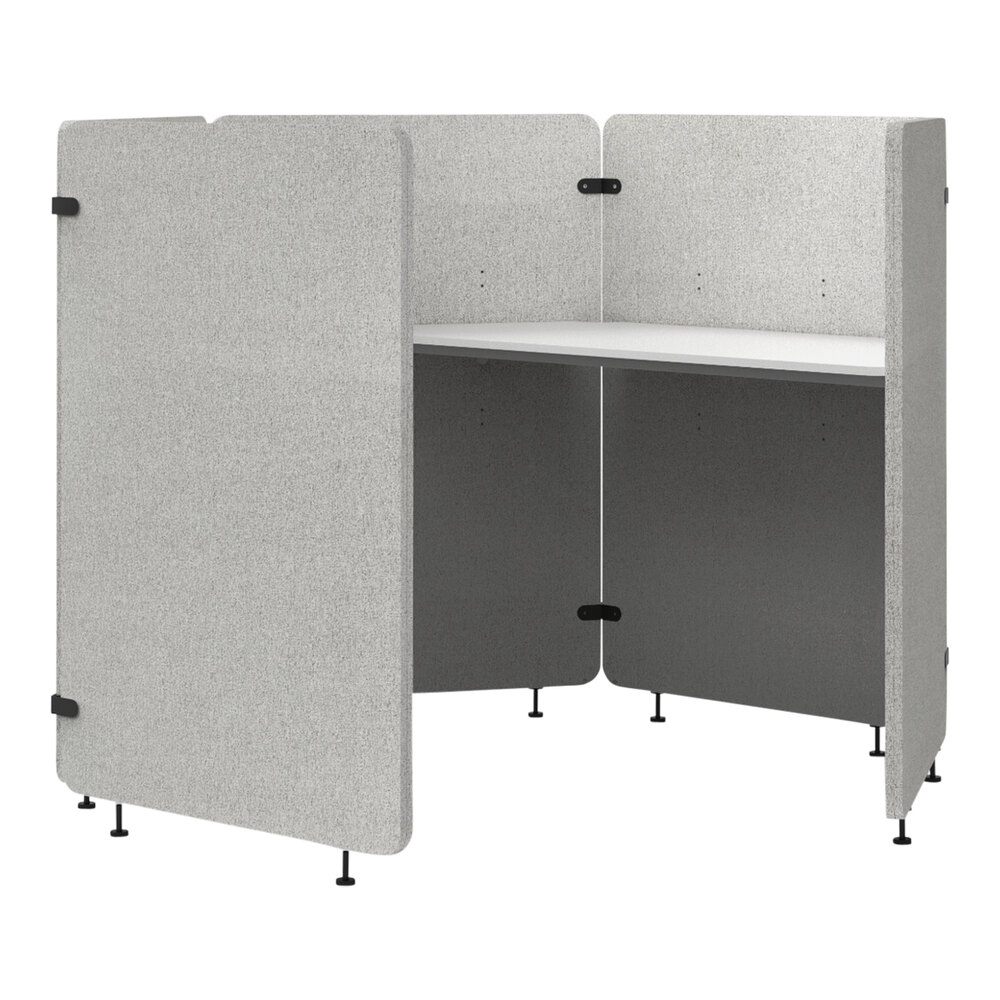 Luxor Reclaim 73" x 64" x 54 1/2" Gray / White PET / Melamine 5-Panel ...