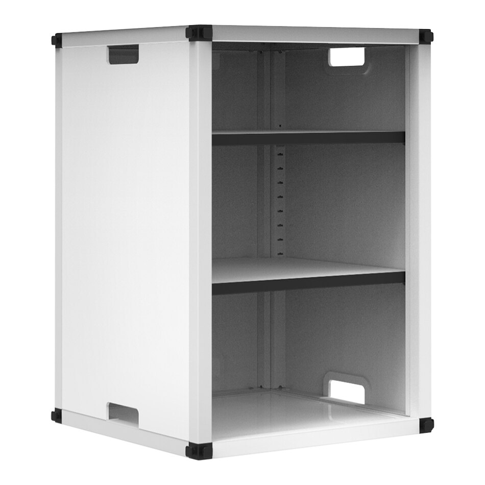 Luxor 17 1/4" x 17 1/4" Black / White Steel 3-Shelf Modular Classroom ...