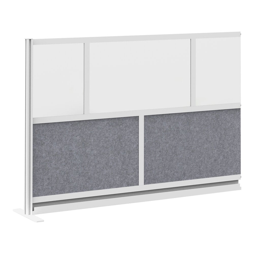 Luxor MW-7048-XFCG 68 1/4" x 48" White / Gray PET / Painted Steel ...