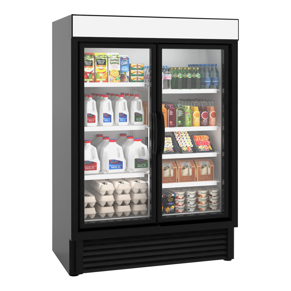 Hussmann VRM2B microSC 54" Black Refrigerated Glass Door Reach-In ...