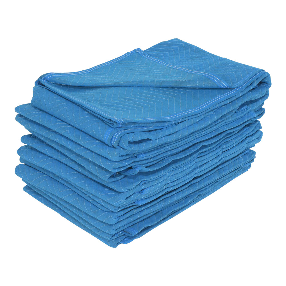 Vestil 72" x 80" Standard Blue Quilted Fabric Moving Blanket QPC-7280 ...