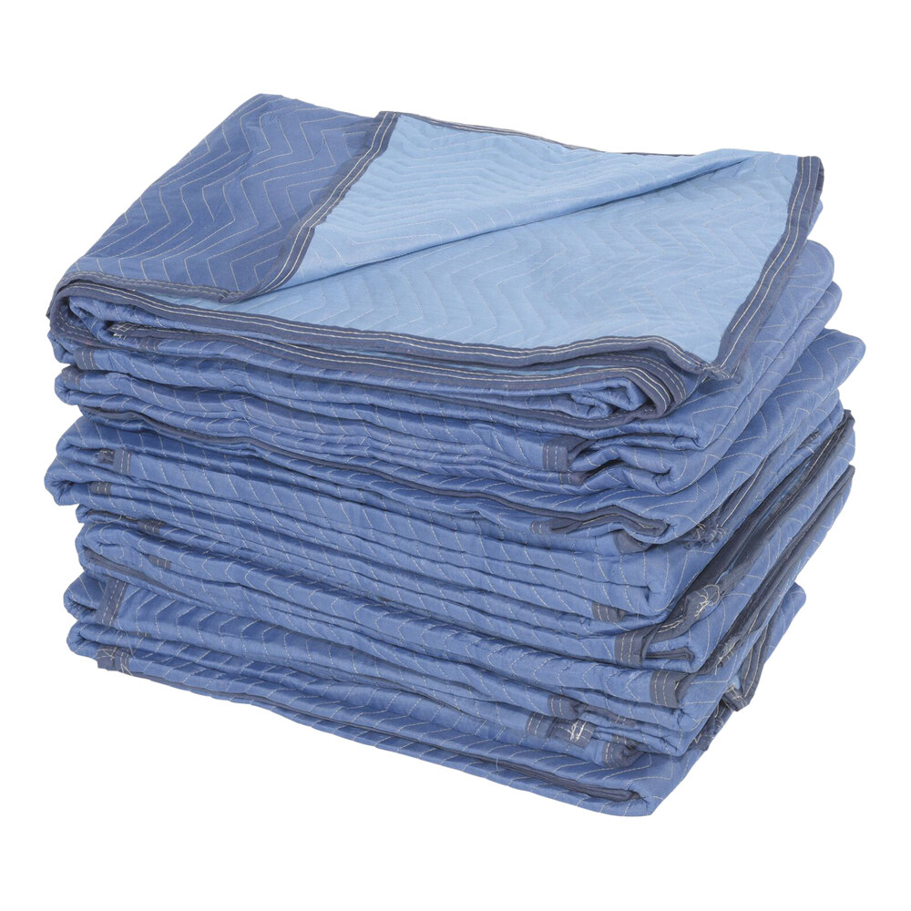 Vestil 72" x 80" All-Weather Blue Non-Woven Fabric Moving Blanket QPC ...