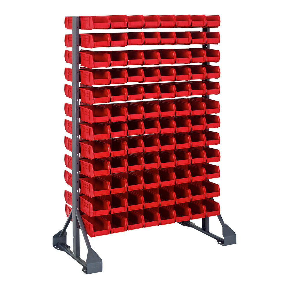 Quantum 36" x 20" x 53" Gray Steel Double-Sided Rail Rack with (192) 7 ...