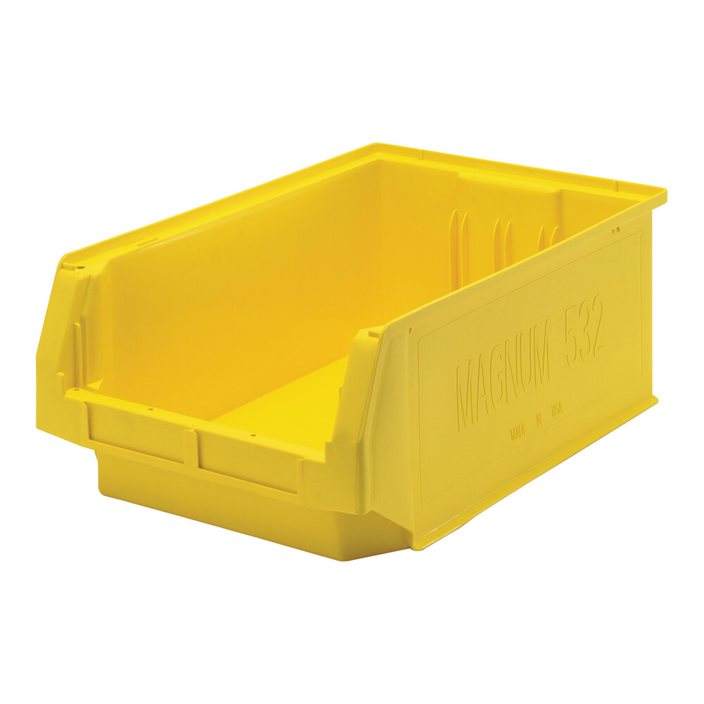 Quantum Magnum 19 3/4" x 12 3/8" x 7 7/8" Yellow Storage Tote Bin QMS532YL