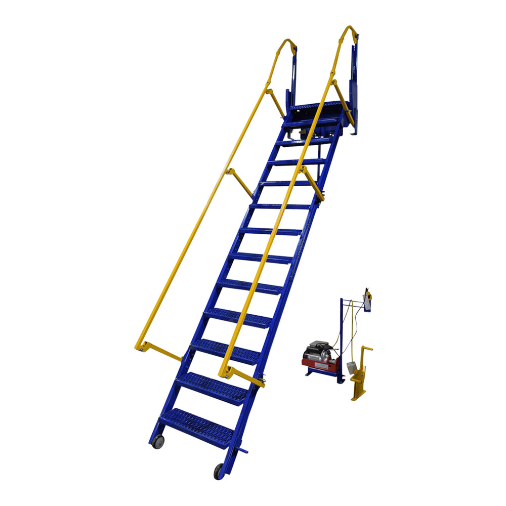 Vestil 23 5/8" x 120 1/8" 13-Step Steel Electric Folding Mezzanine ...