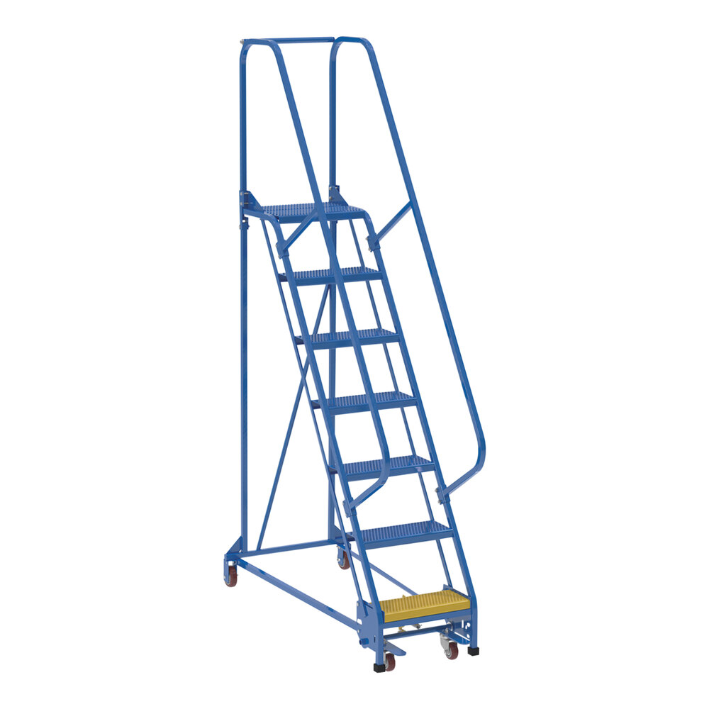 Vestil 16 13/16" x 14" x 70" 7-Step Steel Slope Ladder with Perforated ...