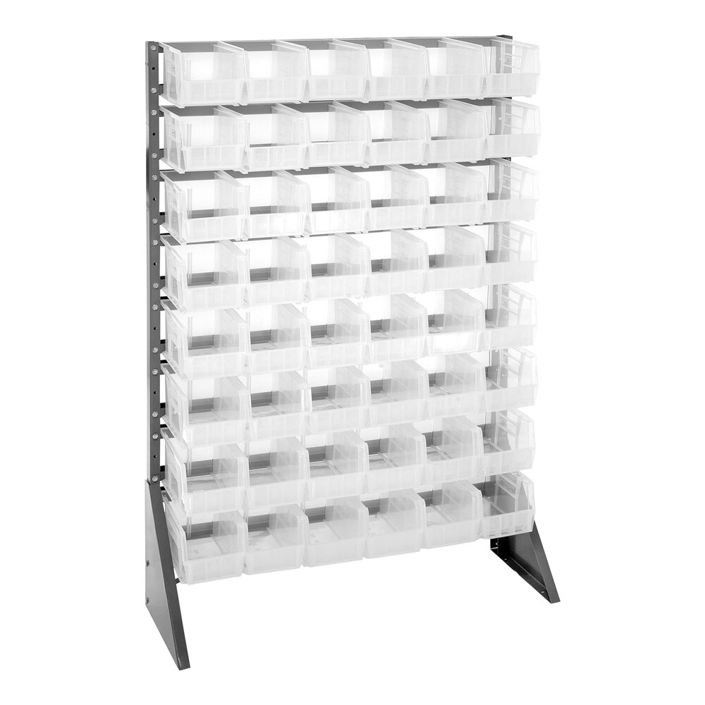 Quantum 36" x 15" x 53" Gray Steel Rail Rack with (48) 10 7/8" x 5 1/2 ...