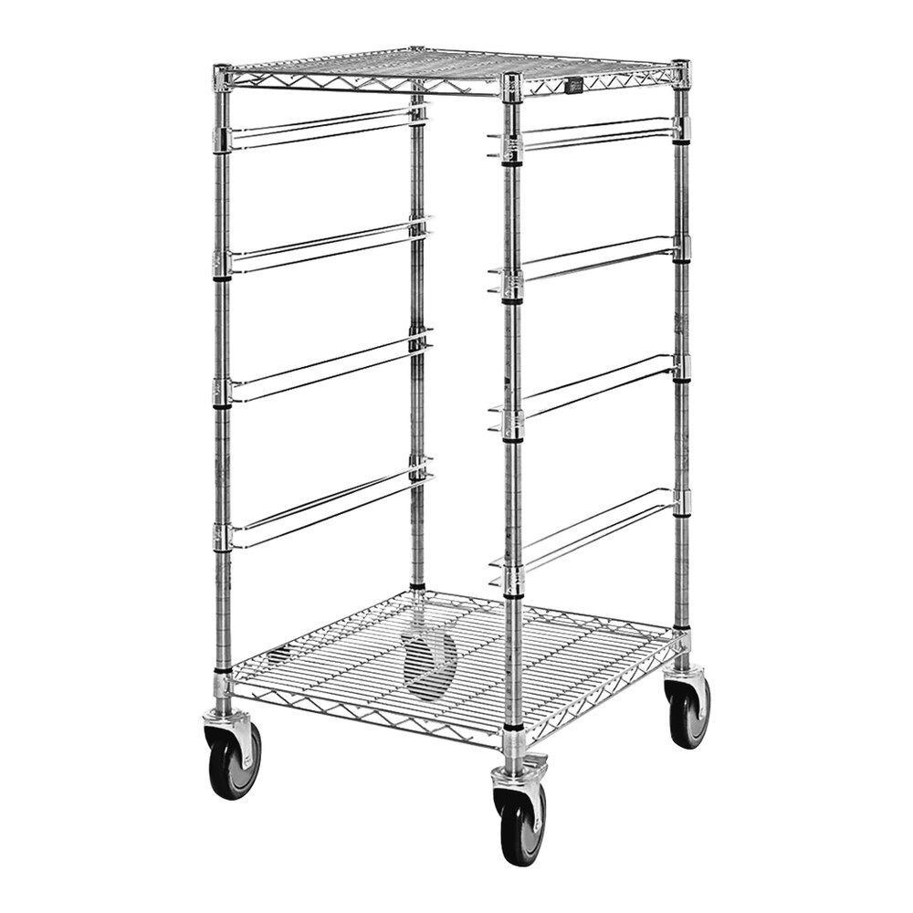 Quantum 21" x 24" x 45" Carbon Steel Mobile Bin Cart with 2 Wire ...