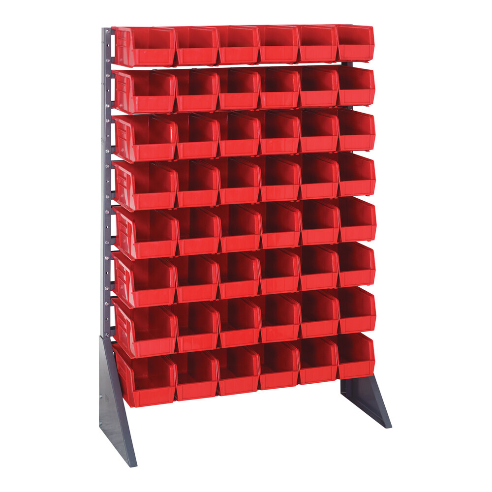 Quantum 36" x 15" x 53" Gray Steel Rail Rack with (48) 10 7/8" x 5 1/2 ...