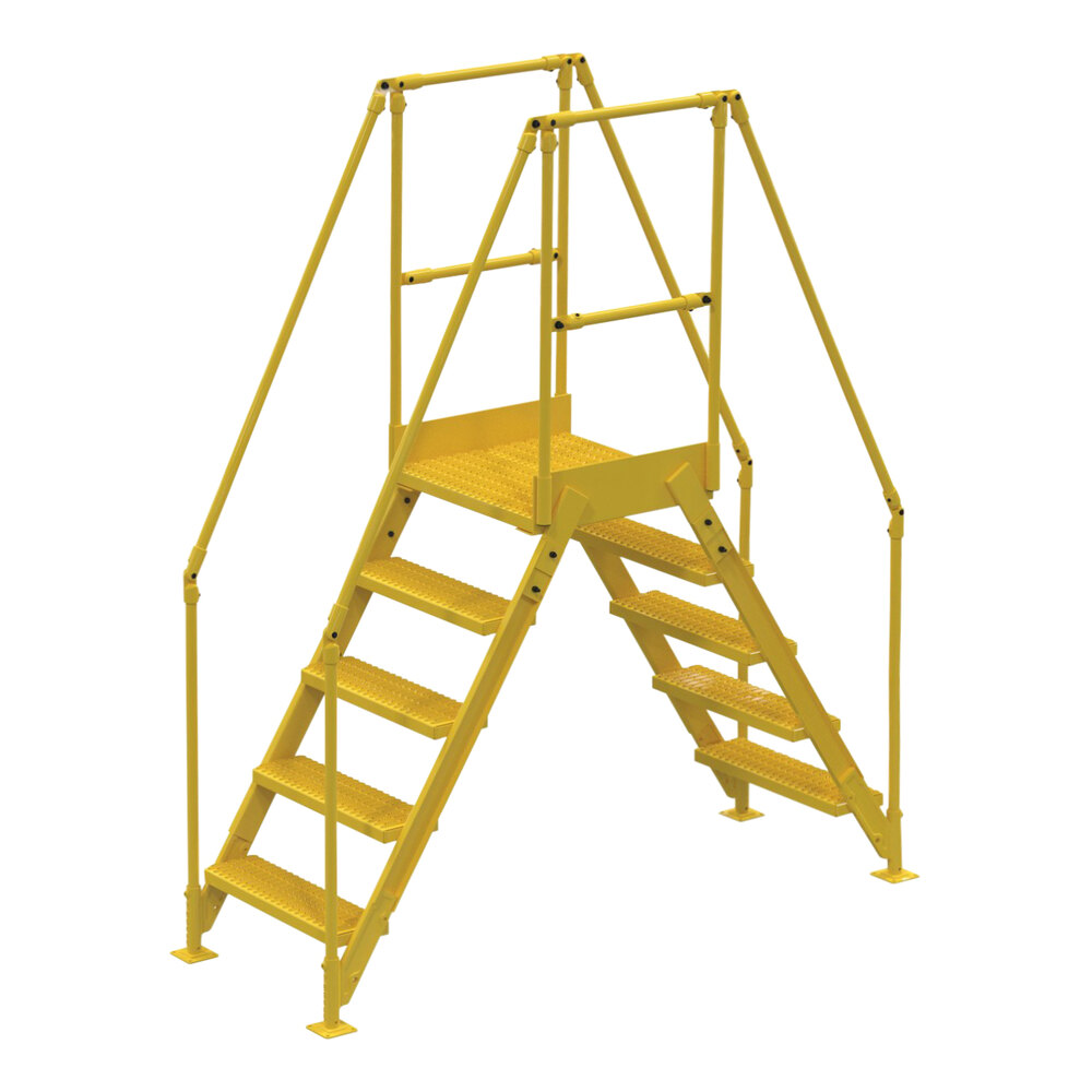 Vestil 23 1/2" x 24" 5-Step Steel Crossover Ladder COL-5-46-14 - 500 lb ...