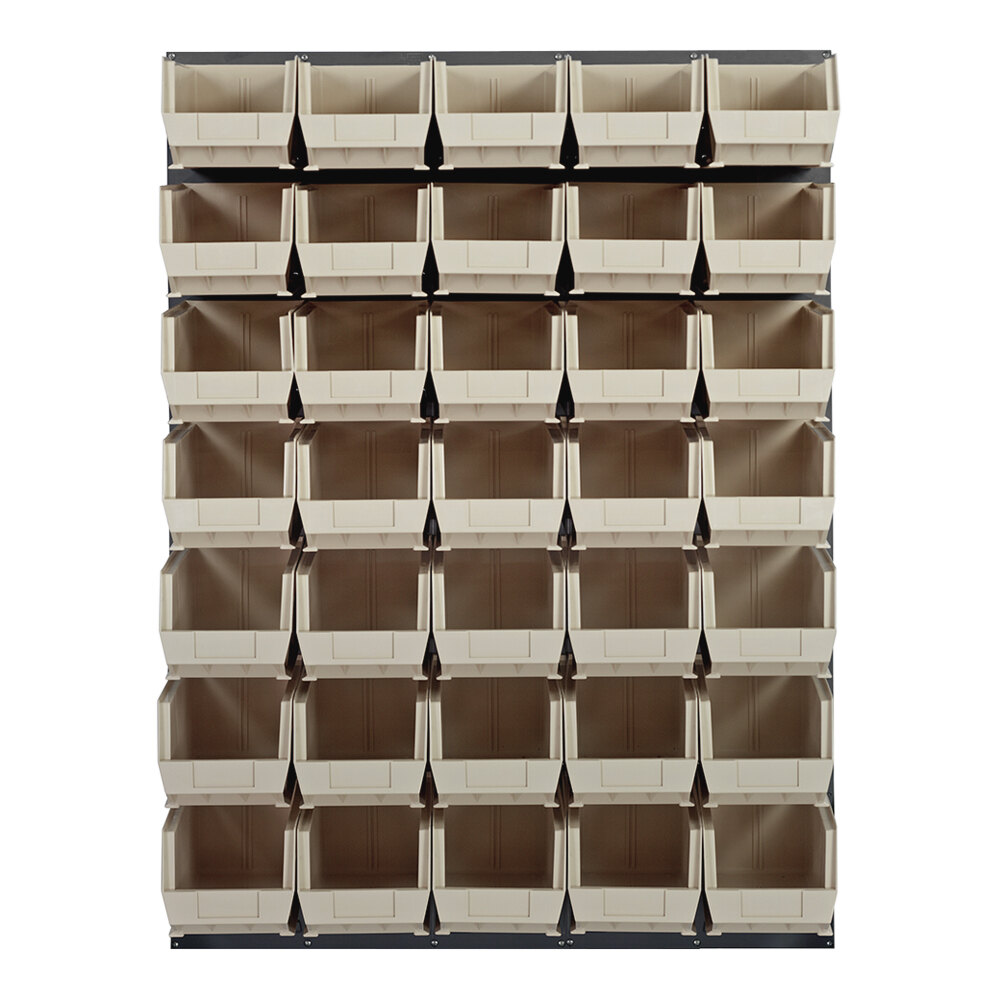 Quantum 48" x 61" Gray Steel Louvered Panel with (35) 14 3/4" x 8 1/4 ...