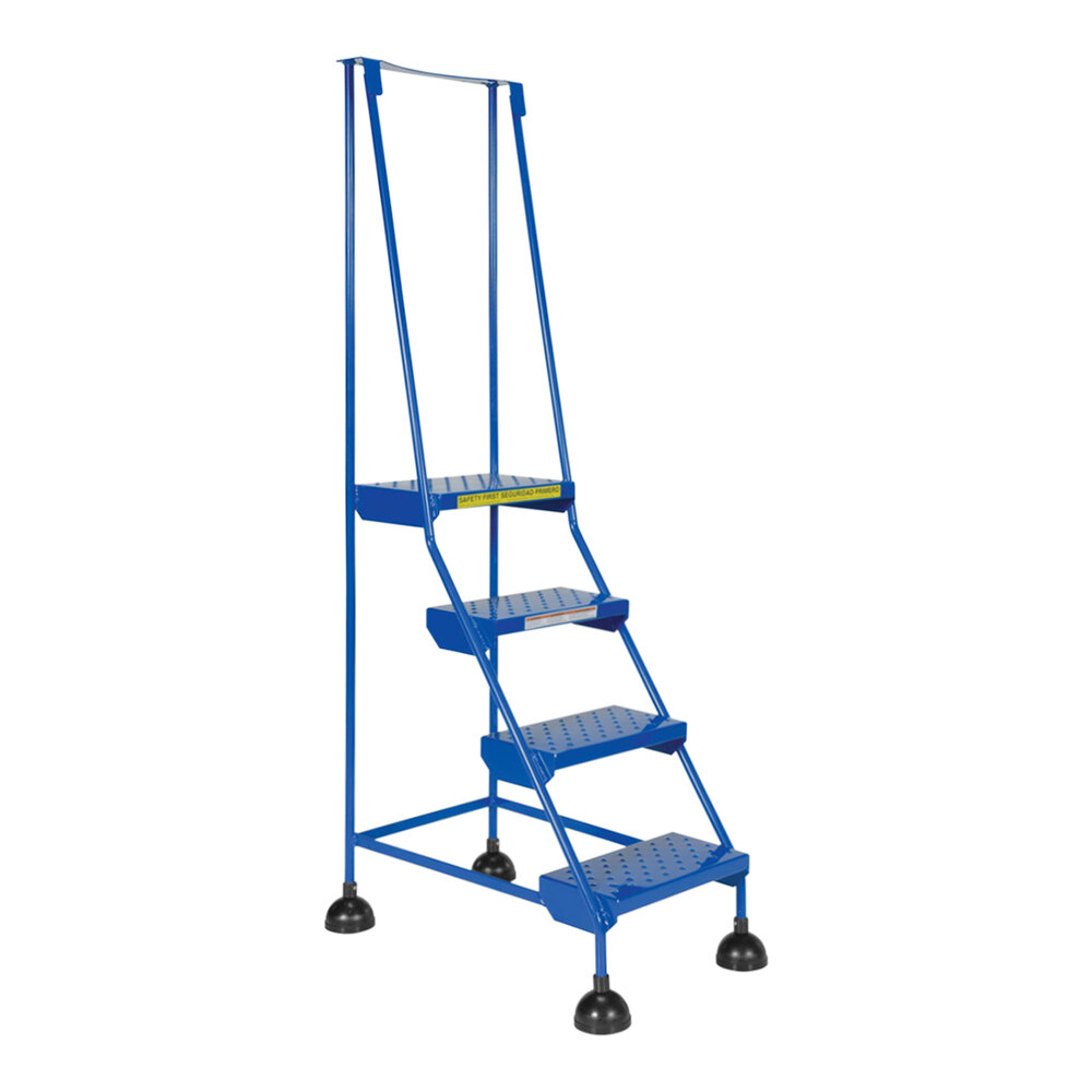 Vestil 16" x 11" x 38 3/16" Blue 4-Step Spring-Loaded Commercial ...
