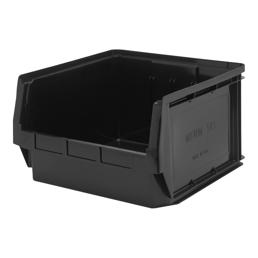 Quantum Magnum 19 3/4" x 18 3/8" x 11 7/8" Recycled Black Storage Tote ...