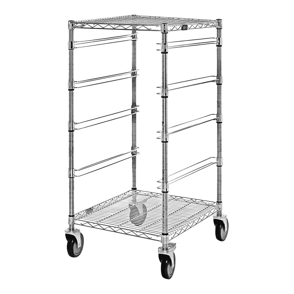 Quantum 21" x 24" x 45" Carbon Steel Mobile Bin Cart with 2 Wire ...