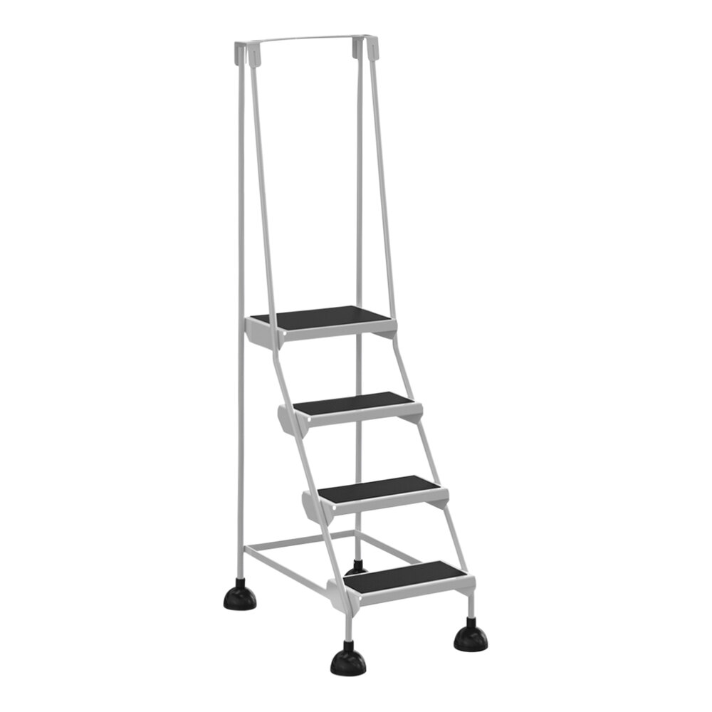 Vestil 16" x 11" x 38 3/16" White 4-Step Spring-Loaded Commercial ...