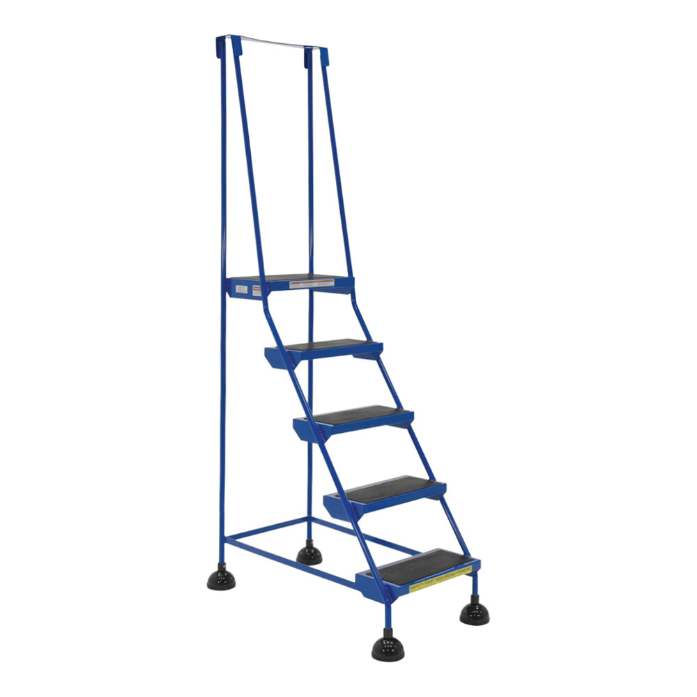 Vestil 16" x 11" x 47 11/16" Blue 5-Step Spring-Loaded Commercial ...