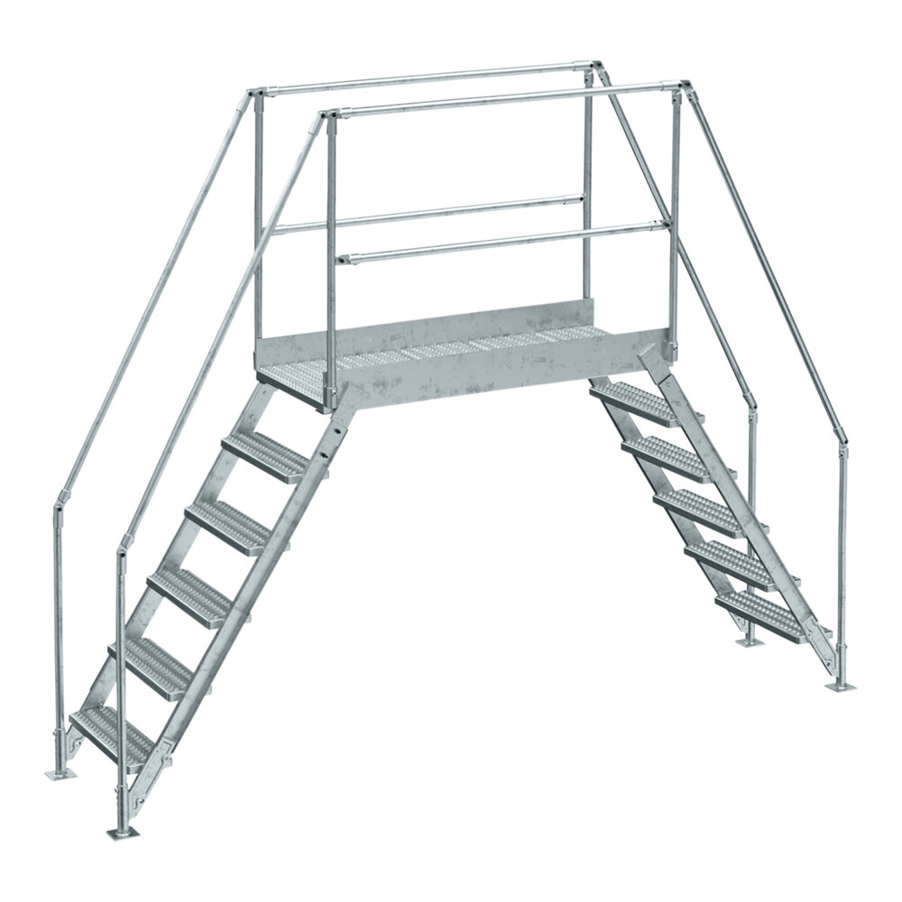 Vestil 23 1/2" x 60" 6-Step Galvanized Steel Crossover Ladder COL-6-56 ...