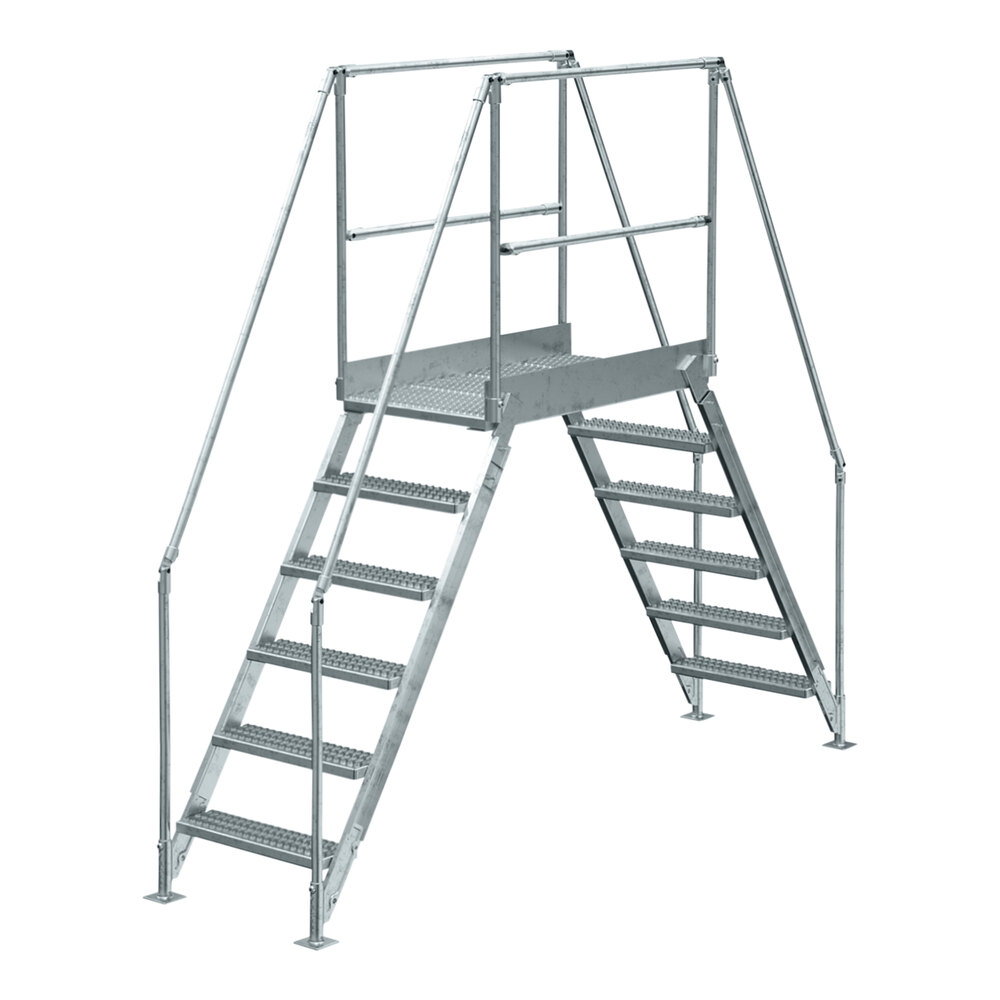 Vestil 23 1/2" x 48" 6-Step Galvanized Steel Crossover Ladder COL-6-56 ...
