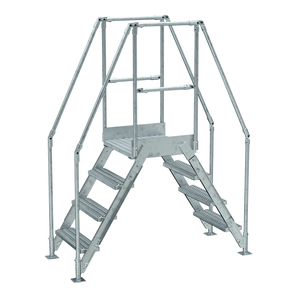 Vestil 23 1/2" x 24" 4-Step Galvanized Steel Crossover Ladder COL-4-36 ...