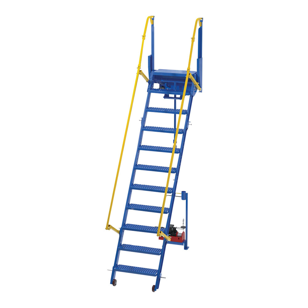 Vestil 23 5/8" x 108" 11-Step Steel Electric Folding Mezzanine Ladder ...
