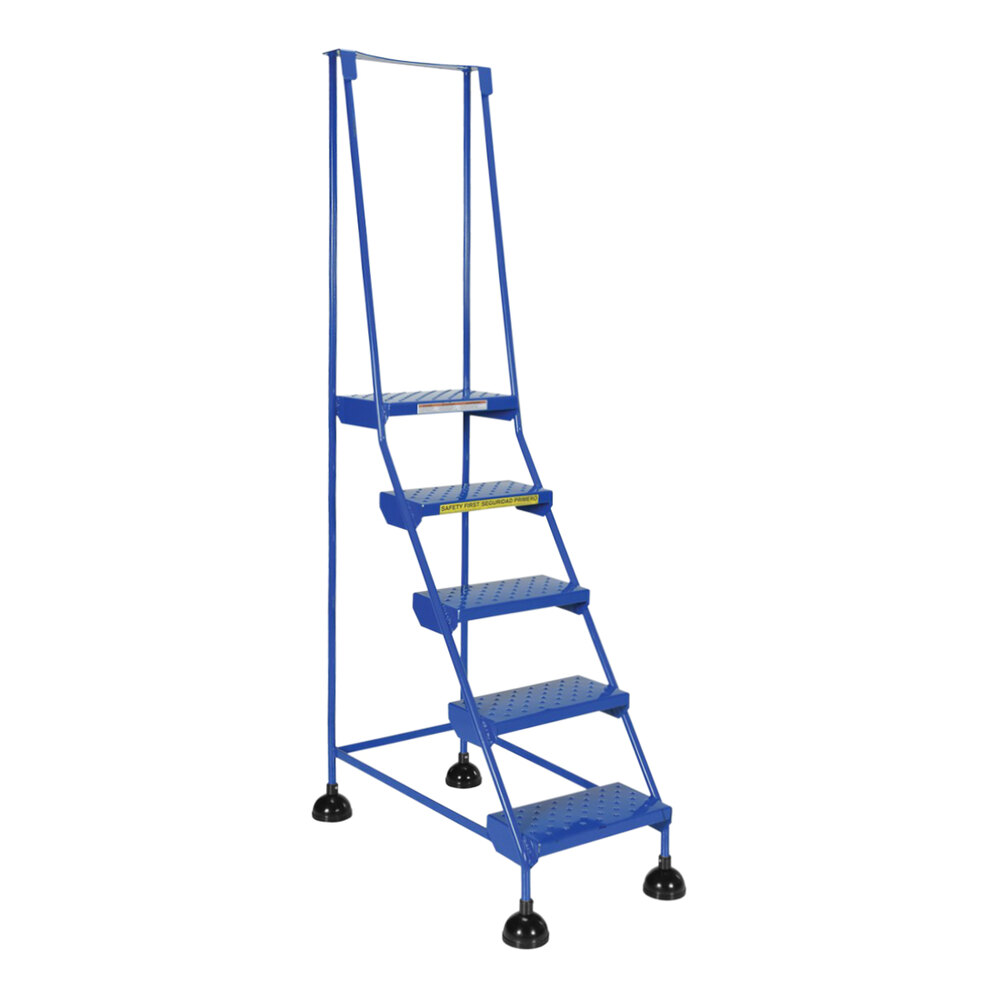 Vestil 16" x 11" x 47 11/16" Blue 5-Step Spring-Loaded Commercial ...
